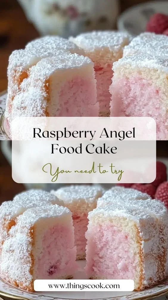 Raspberry Angel Food Cake